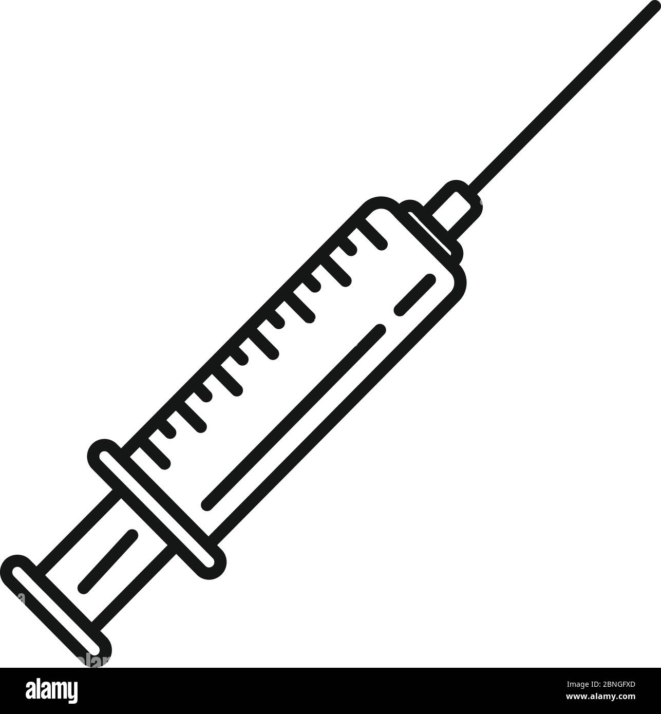 Blood transfusion syringe icon. Outline blood transfusion syringe ...