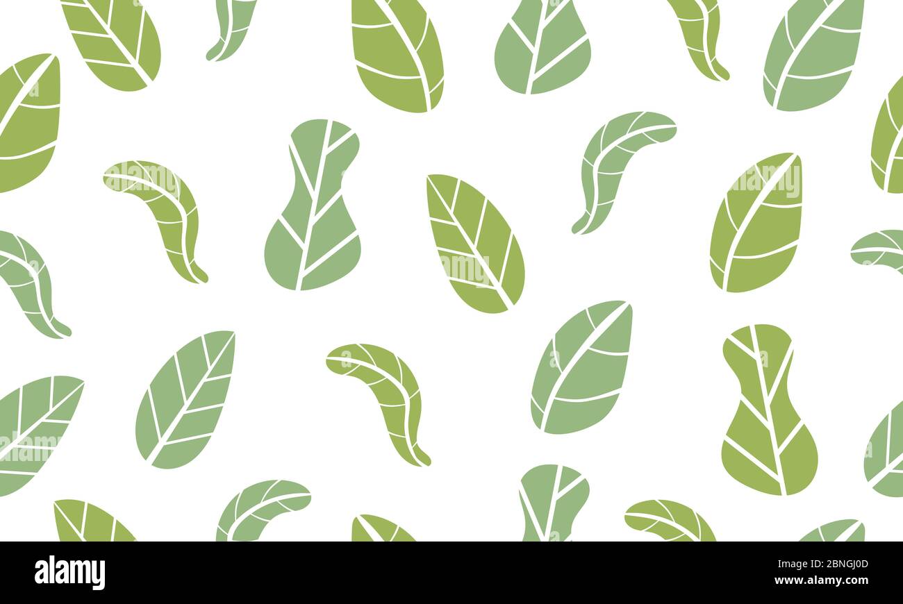 Seamless pattern from green leaves. Ecological concept and environment ...