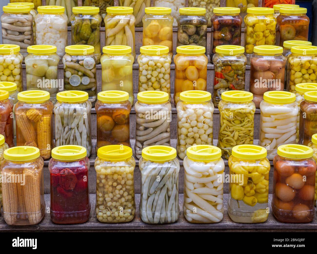 Homemade Pickled Vegetables in Jars Ready to Eat Stock Photo - Alamy