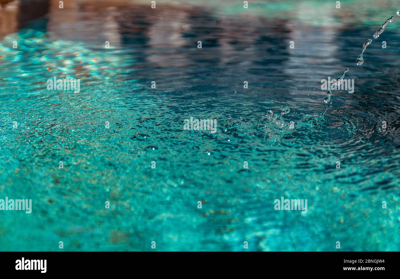 Close up detail of water texture in fountain, clear fresh water Stock ...