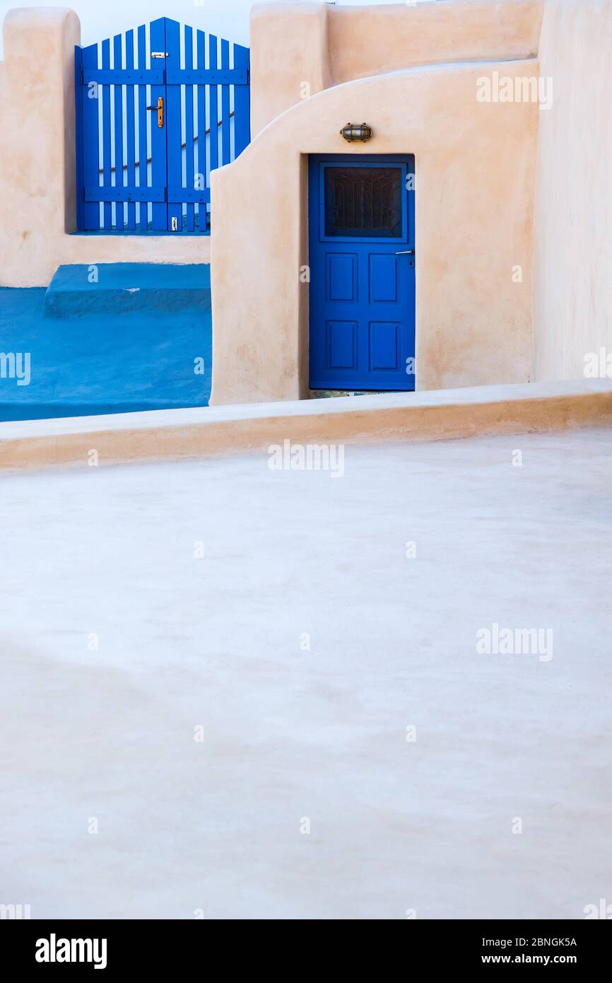 Abstraction geometry of architecture on Santorini island, Greece Stock ...