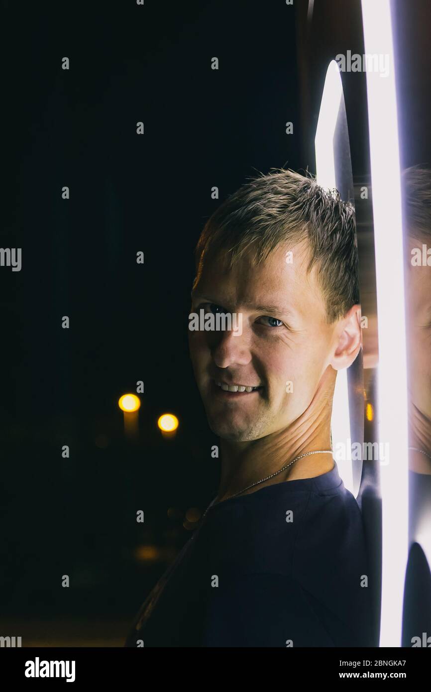 Boy face light effect hi-res stock photography and images - Alamy