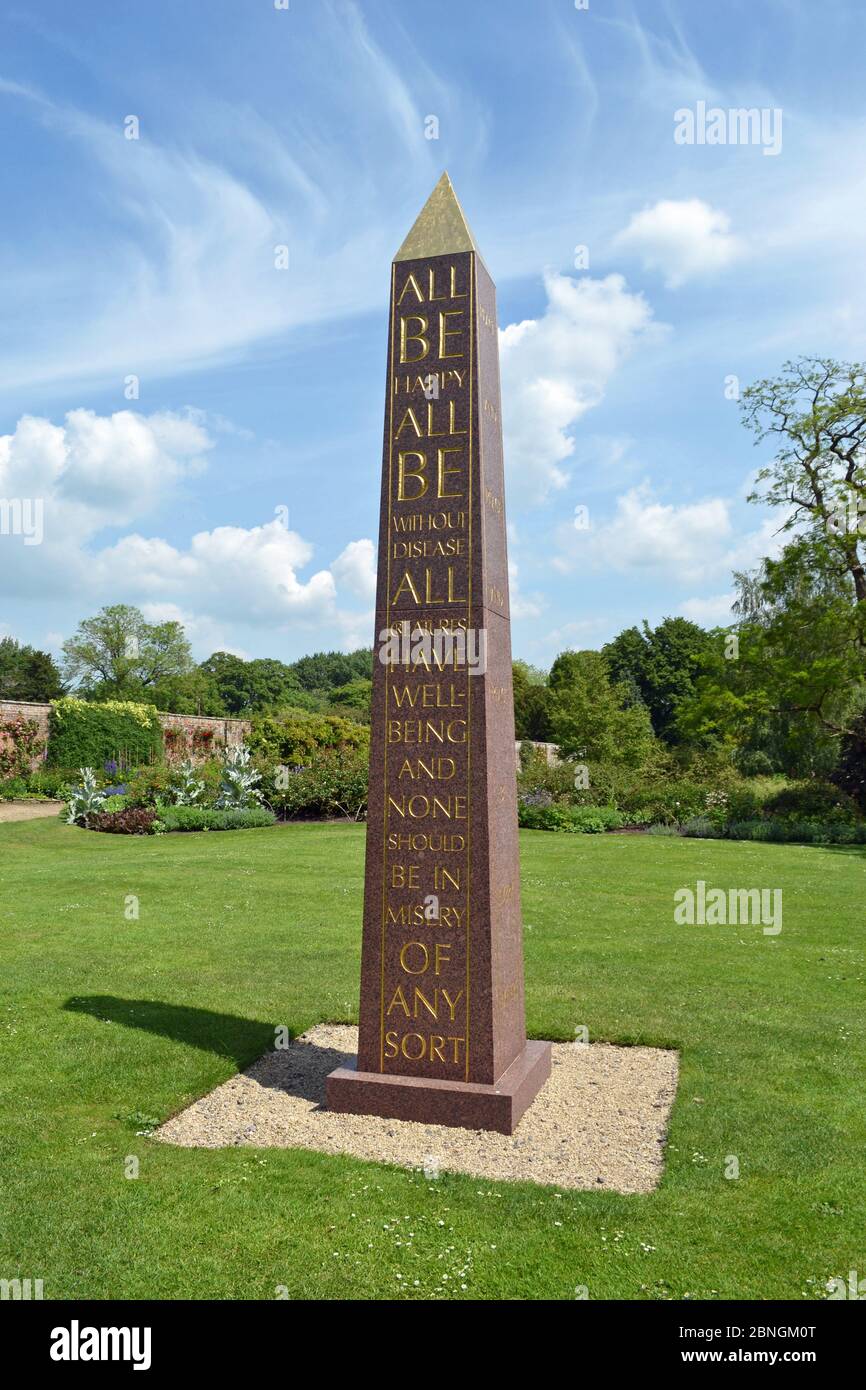 Obelisk retelling an ancient Sanskrit prayer, created by Simon Buchanan ...