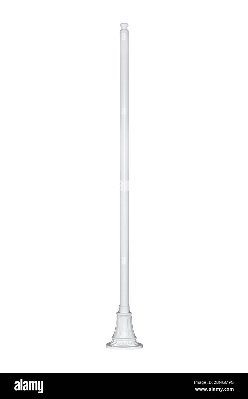 vintage Street and garden Lamp pole isolated on white background Stock ...