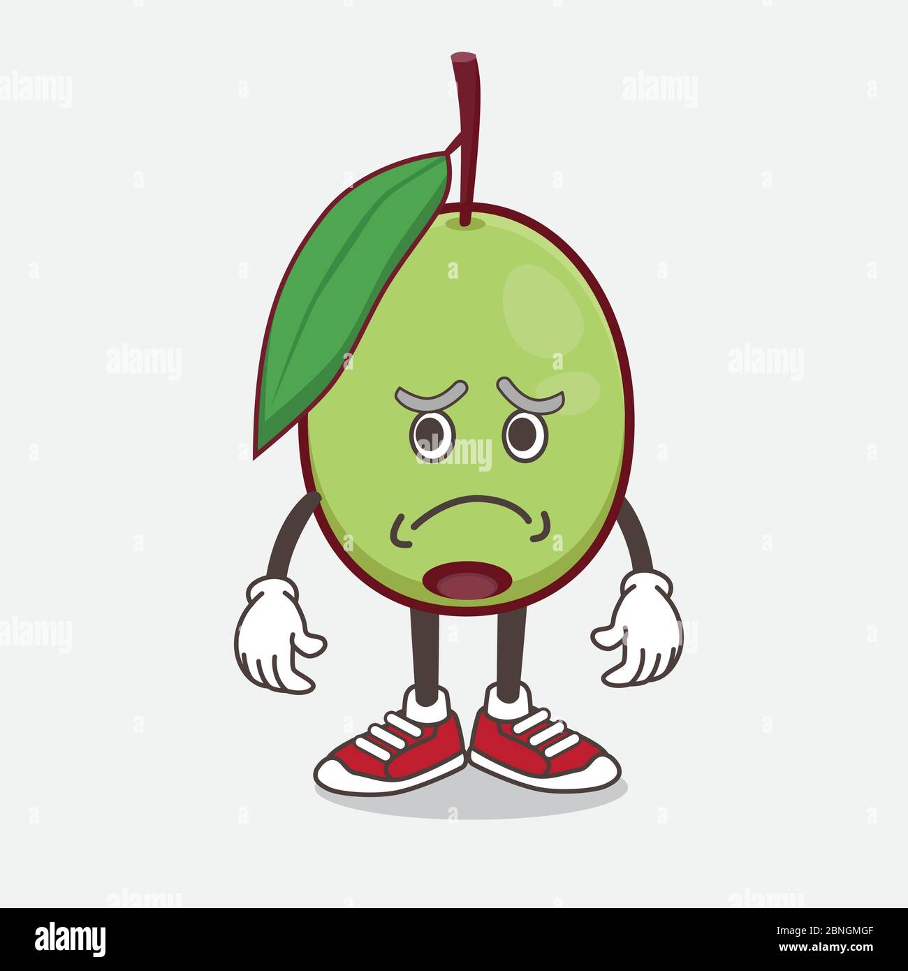 An illustration of Olive Fruit cartoon mascot character having an ...
