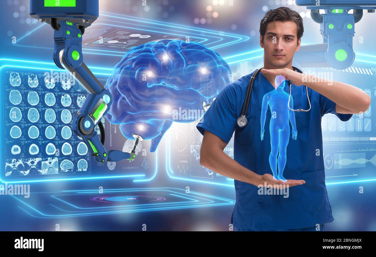 The telehealth concept with doctor doing remote check-up Stock Photo ...