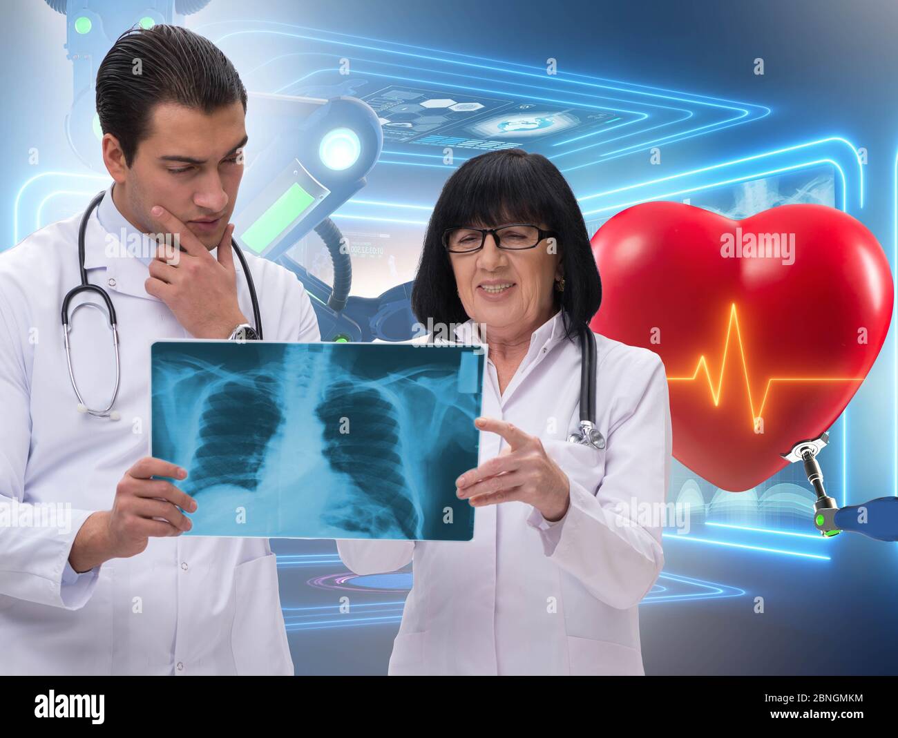 The telemedicine concept with remote monitoring of heart condition ...