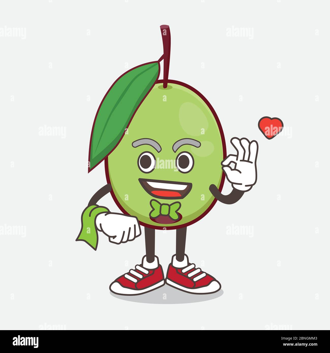 An illustration of Olive Fruit cartoon mascot character working as a ...