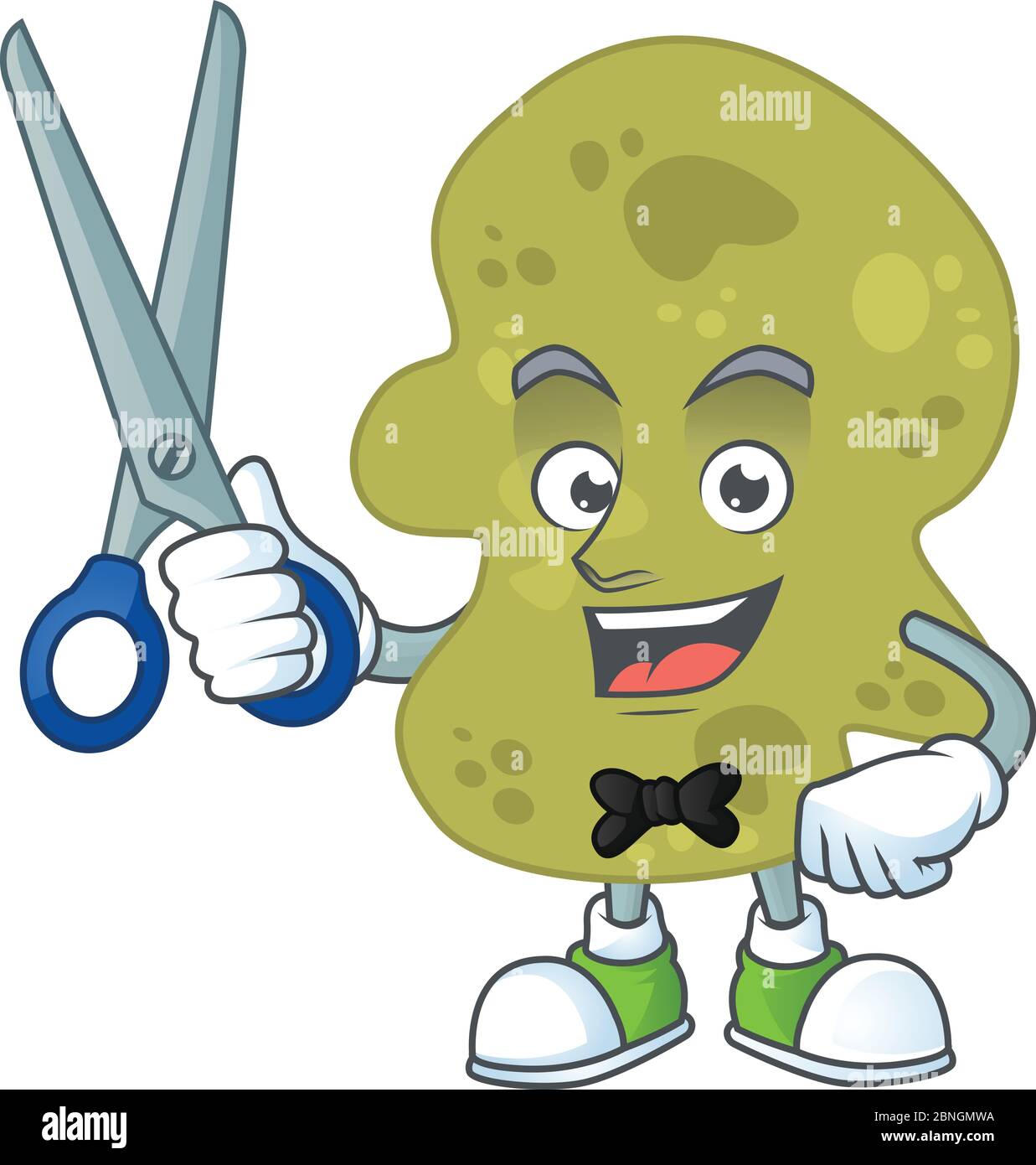 A picture of verrucomicrobia Barber cartoon character working with ...