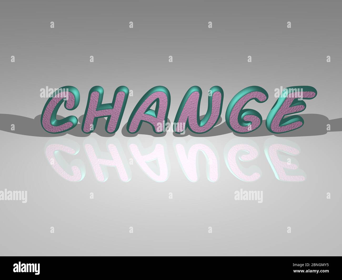 3D change illustration from the front perspective with colors, ideal ...