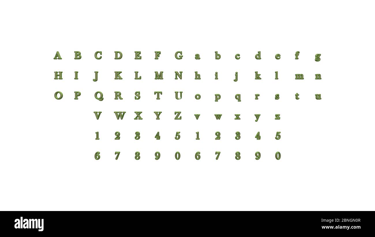 3D illustration of by individual letters on a wall of white background ...