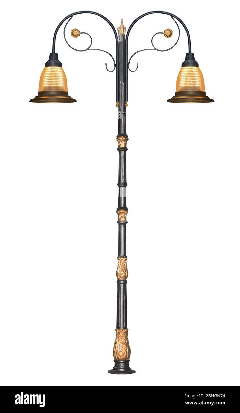 Street Lamp posts isolated on white background Stock Photo - Alamy