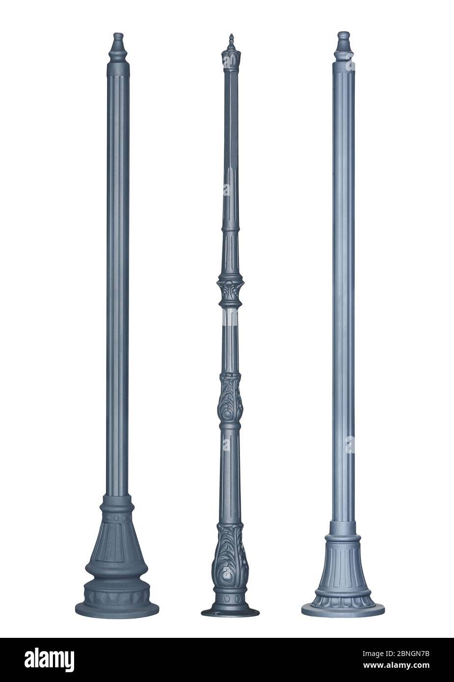 Street Lamp posts isolated on white background Stock Photo - Alamy