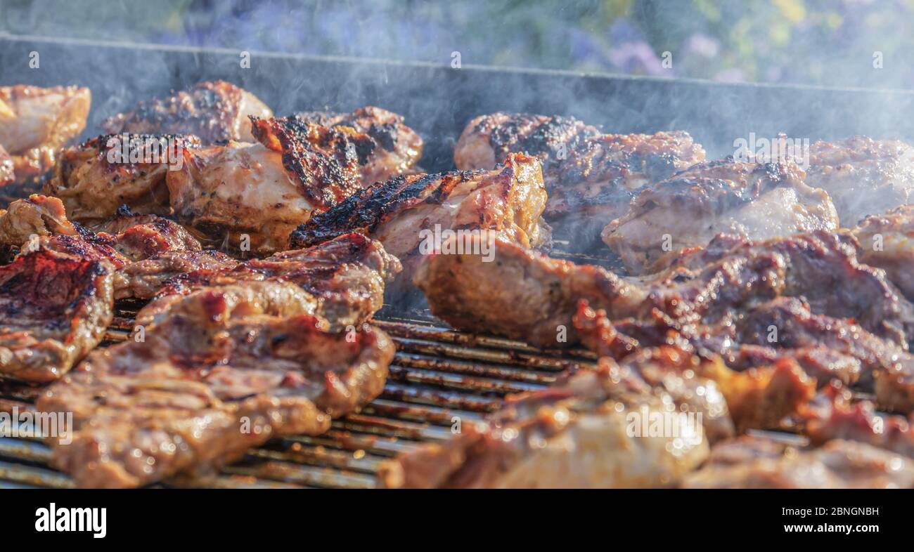 Chicken pieces meat cooked in hi-res stock photography and images - Alamy