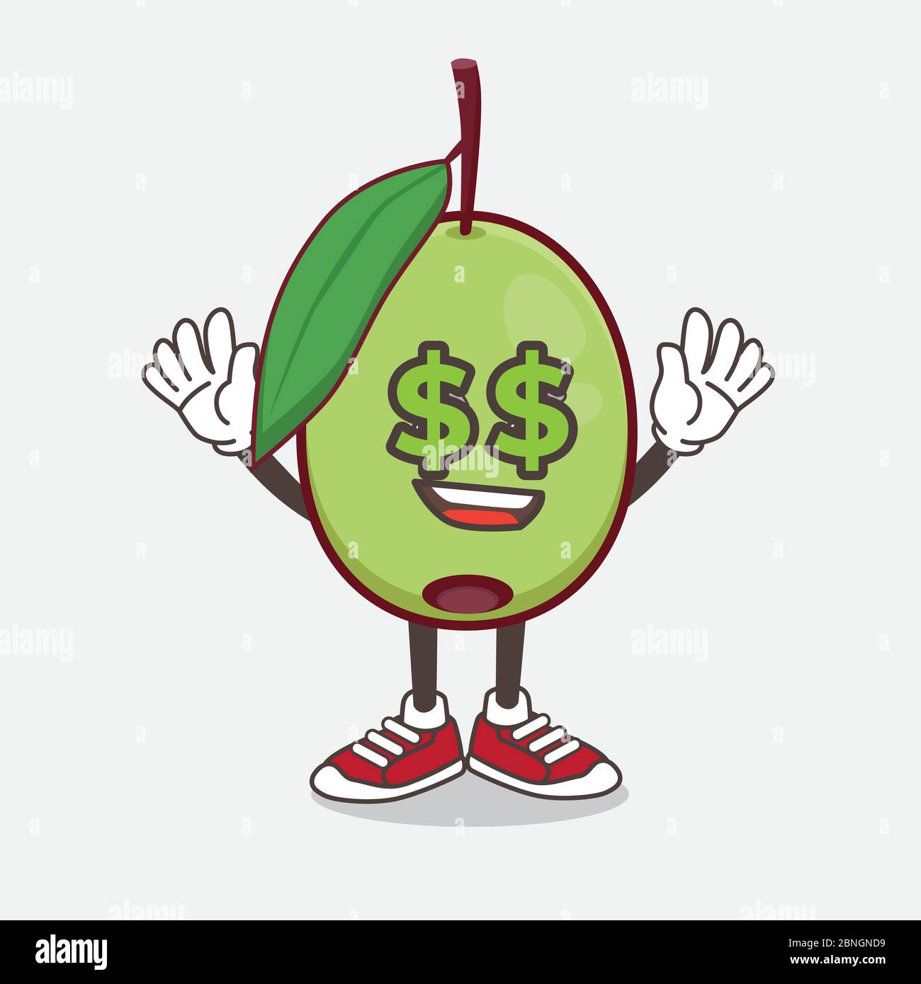 An illustration of Olive Fruit cartoon mascot character with money ...