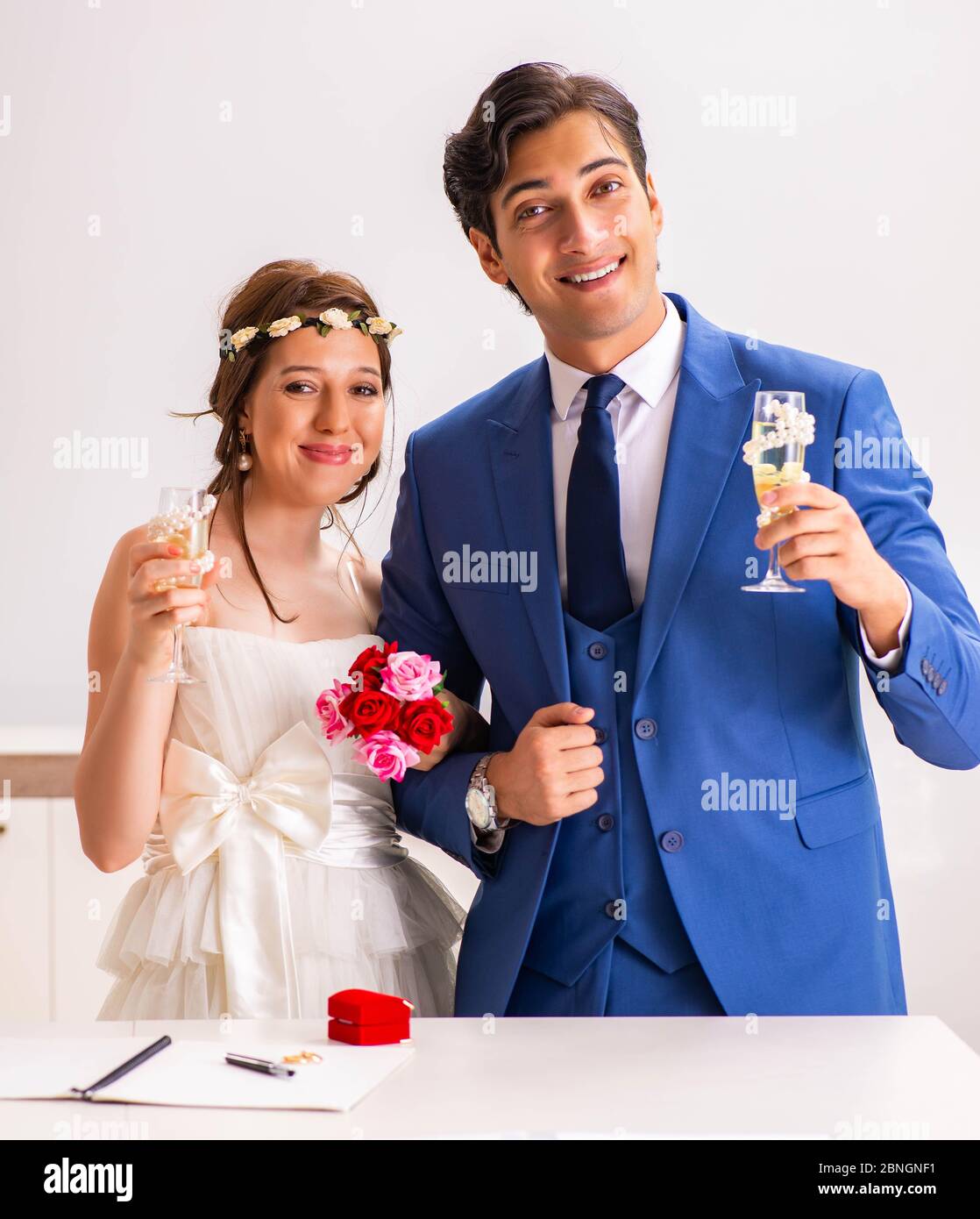 The wedding ceremony with wife and husband Stock Photo - Alamy