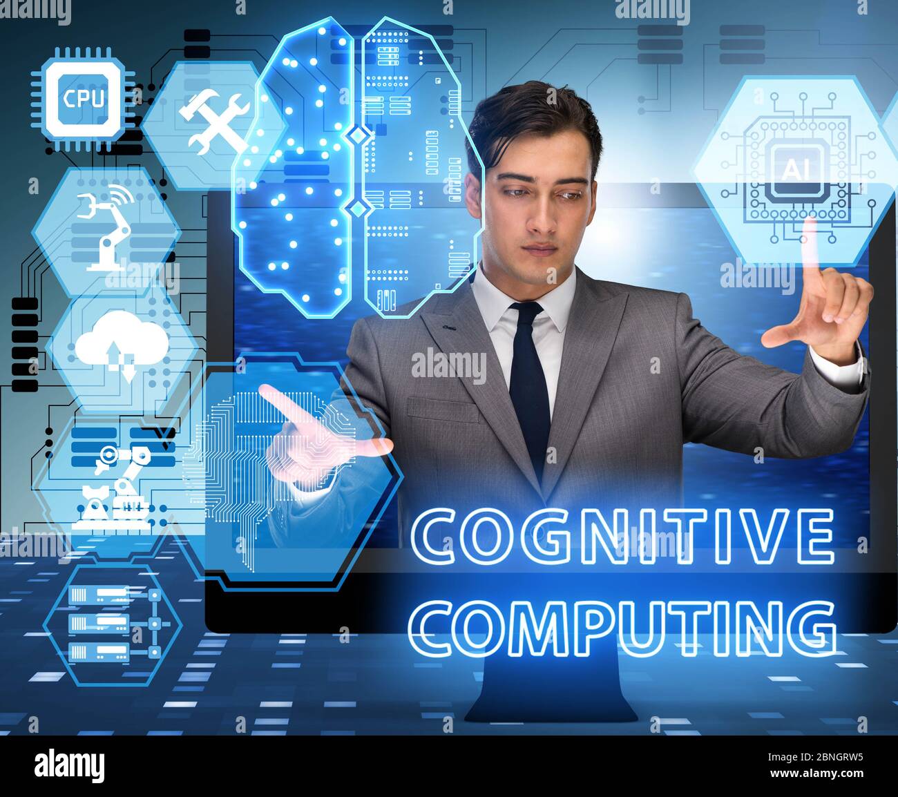 The cognitive computing concept as modern technology Stock Photo - Alamy