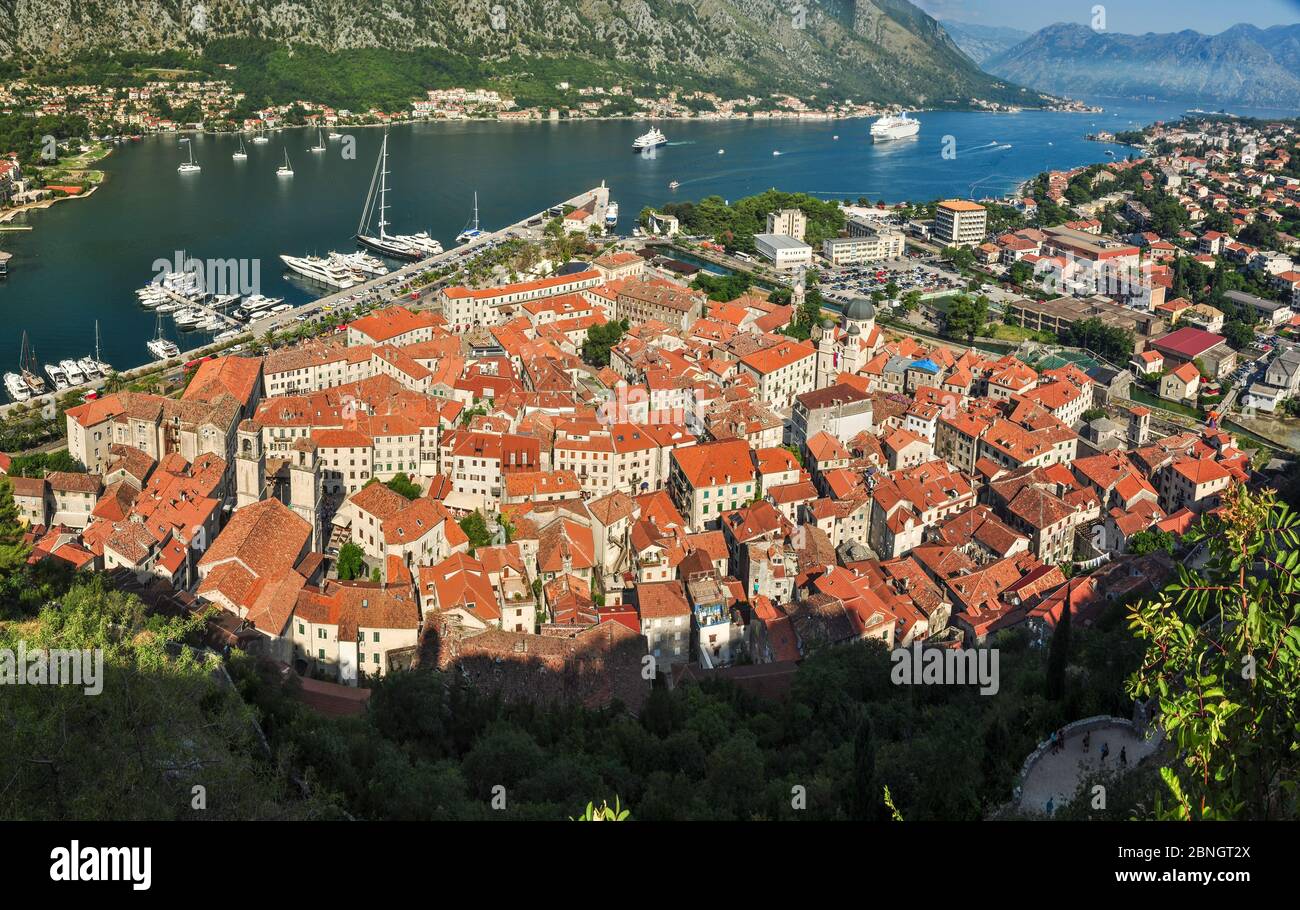 Aerial view boka kotorska kotor hi-res stock photography and images - Alamy