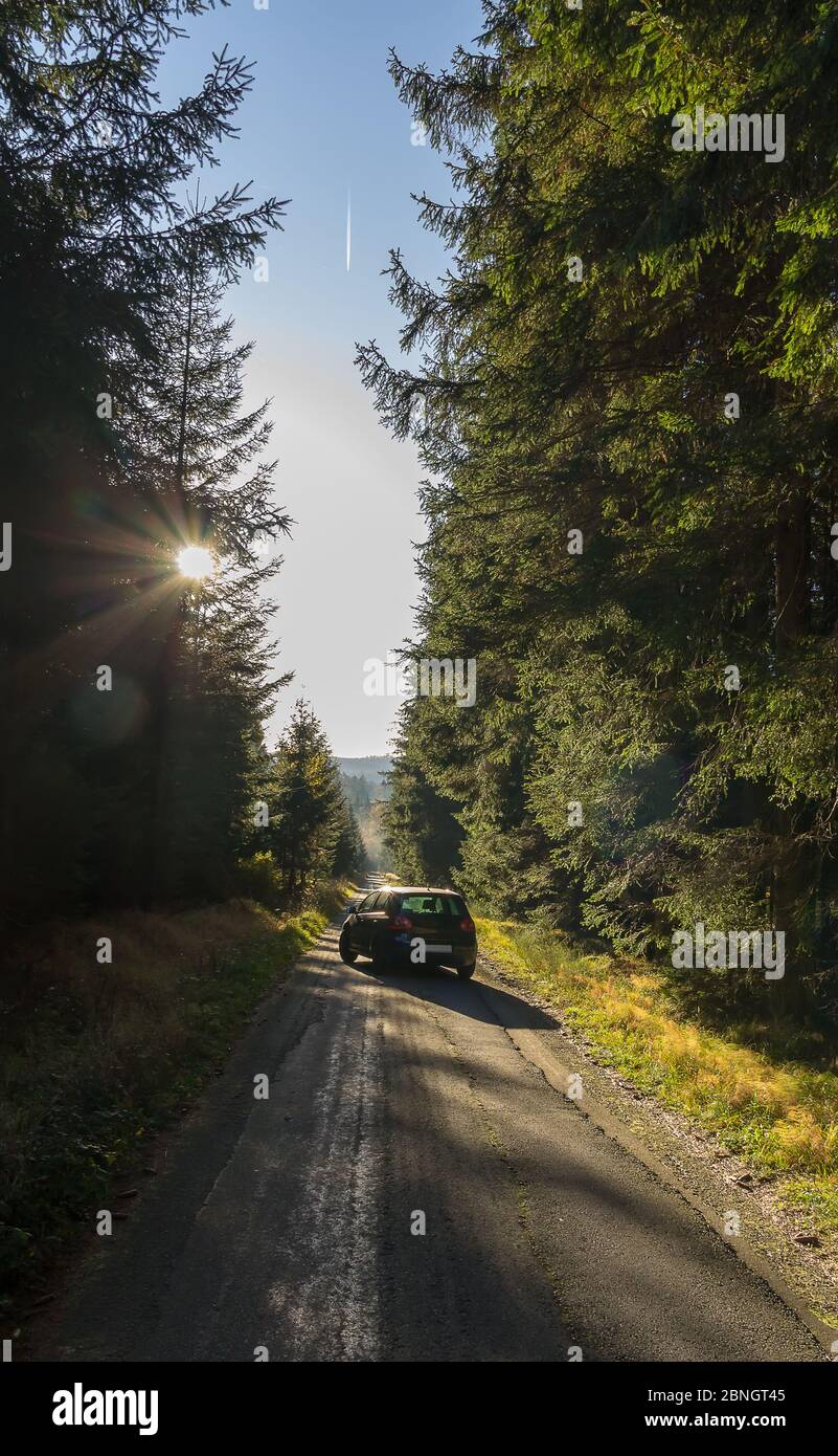 Car from back on grass hi-res stock photography and images - Alamy