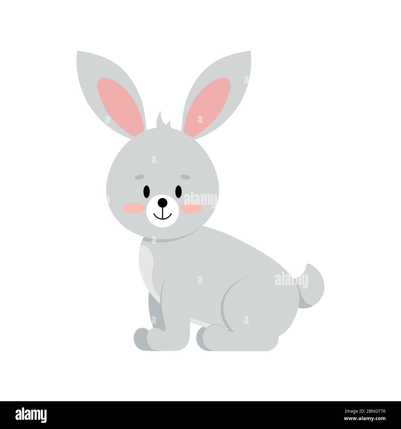 Cute rabbit in sitting pose isolated on white background Stock Vector ...