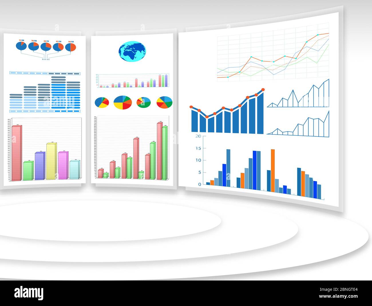 The business charts and infographics - 3d rendering Stock Photo - Alamy