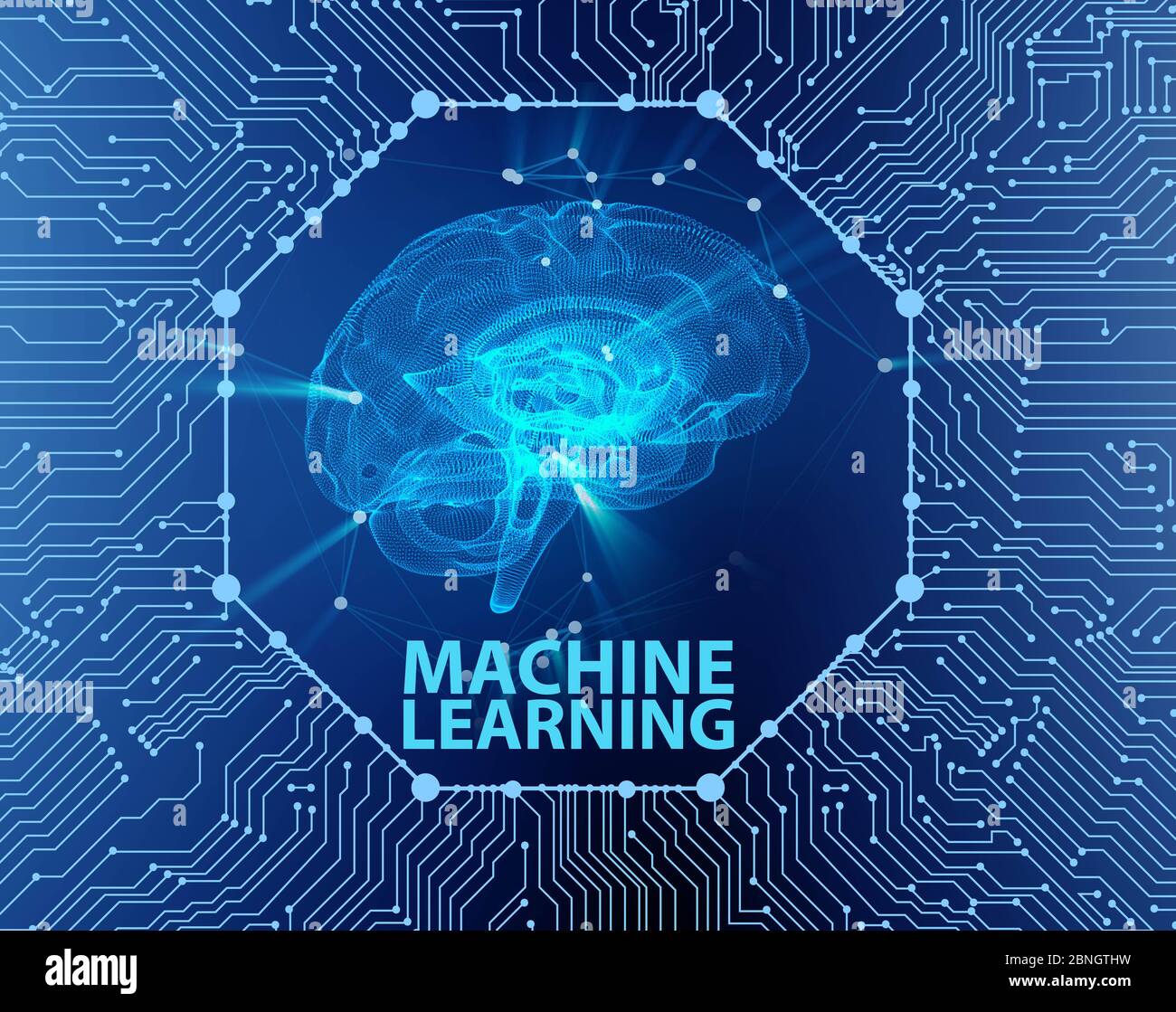 The machine learning concept - 3d rendering Stock Photo - Alamy