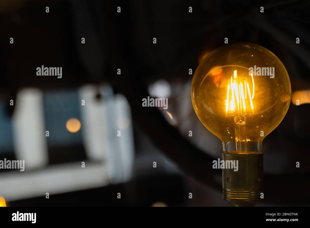 old retro vintage incandescent light bulb. loft style. ideas concept ...