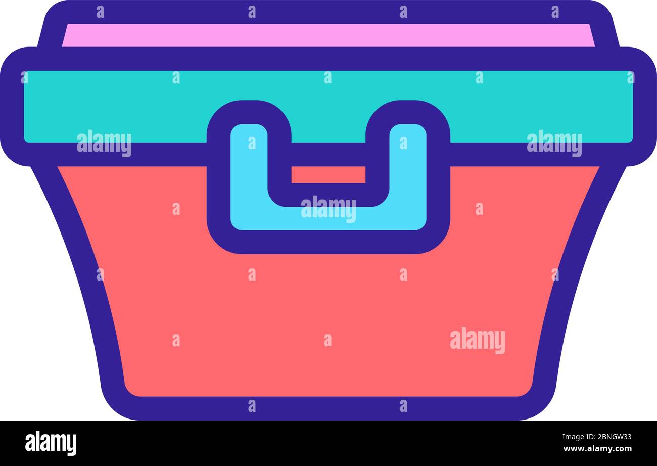 food container with latch handle icon vector outline illustration Stock ...