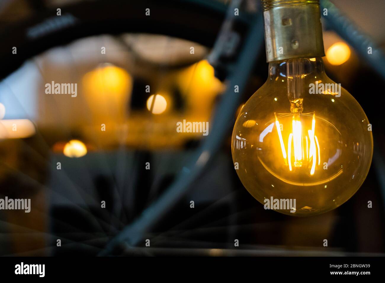 old retro vintage incandescent light bulb. loft style. ideas concept ...