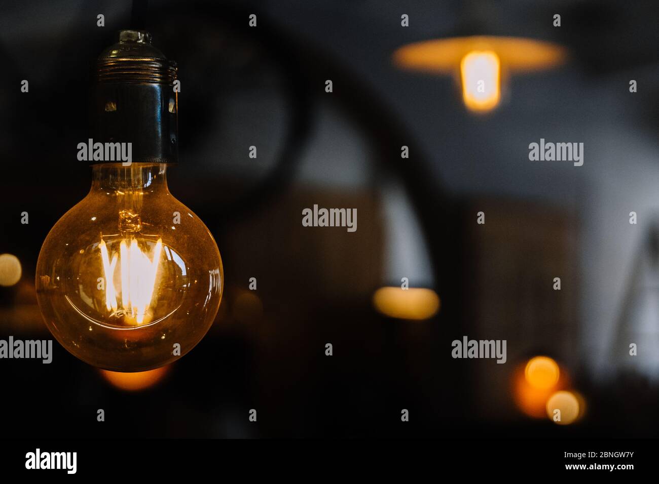 old retro vintage incandescent light bulb. loft style. ideas concept ...