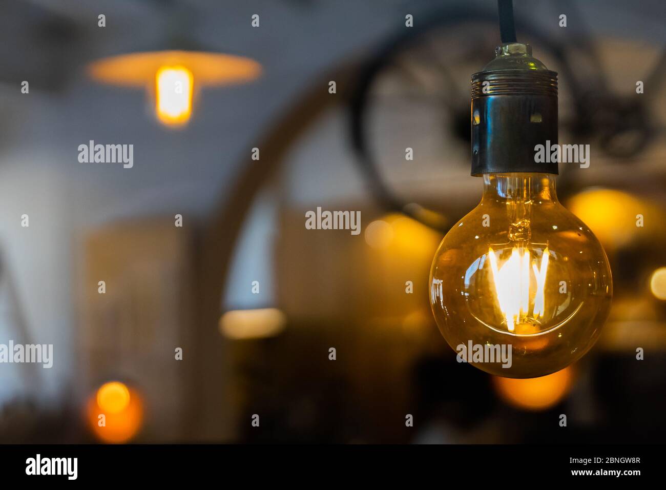 old retro vintage incandescent light bulb. loft style. ideas concept ...