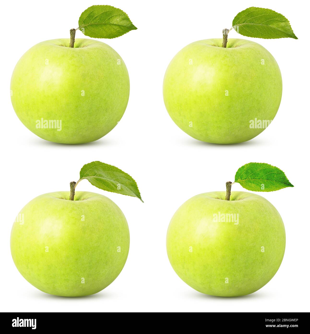 Green apple isolated on white background with clipping path Stock Photo ...