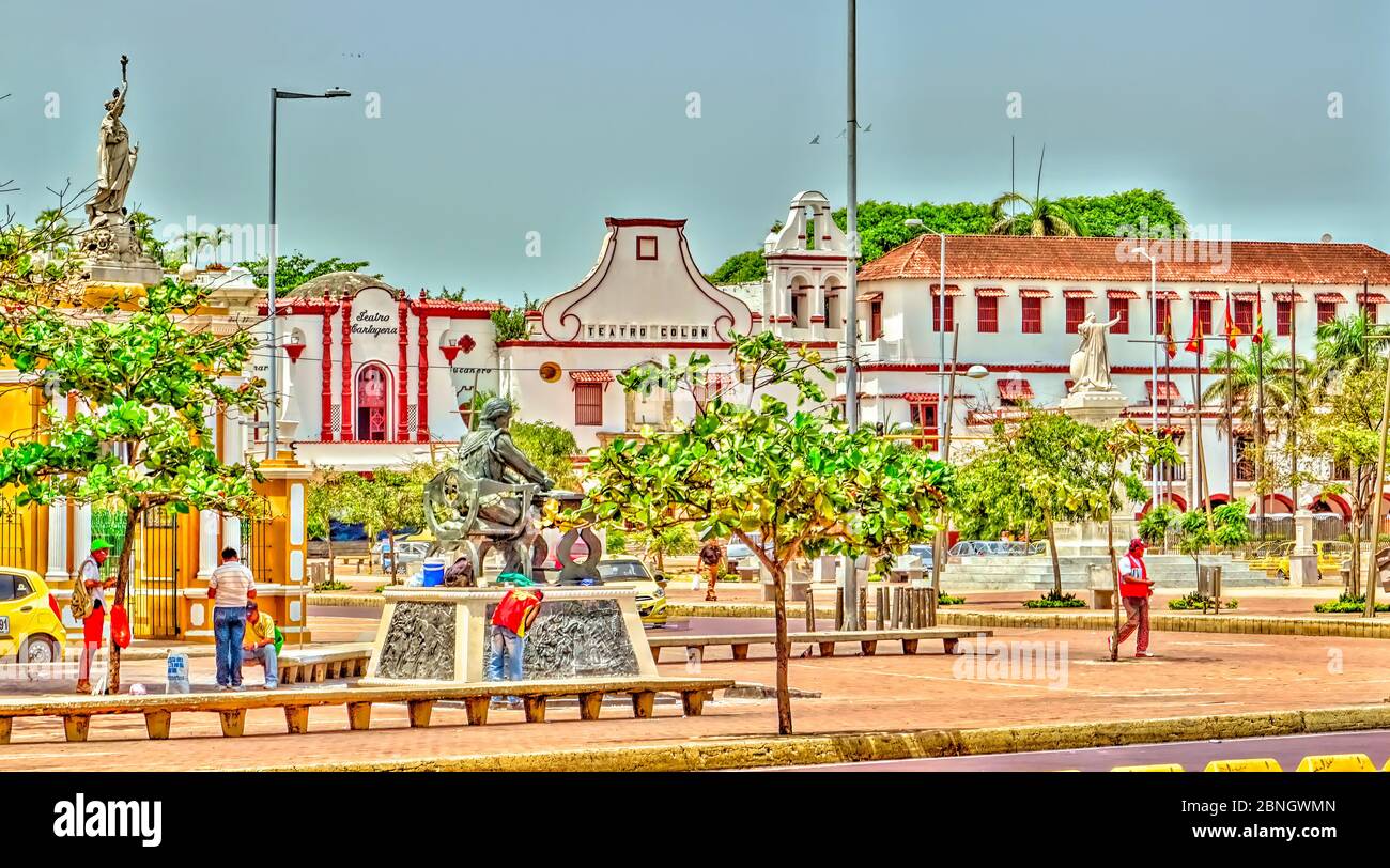Cartagena, Colombia: Colonial center, HDR Image Stock Photo - Alamy