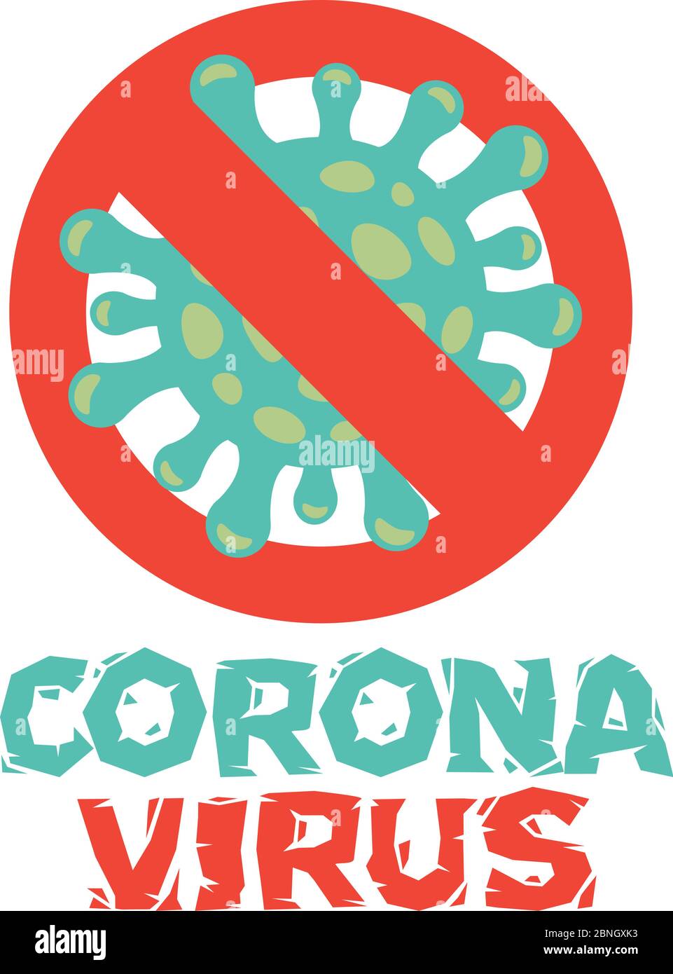 Coronavirus pandemic concept influenza flu outbreak stop sign design ...