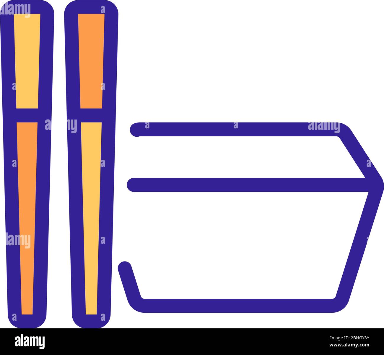rectangular food container with cutlery icon vector outline ...