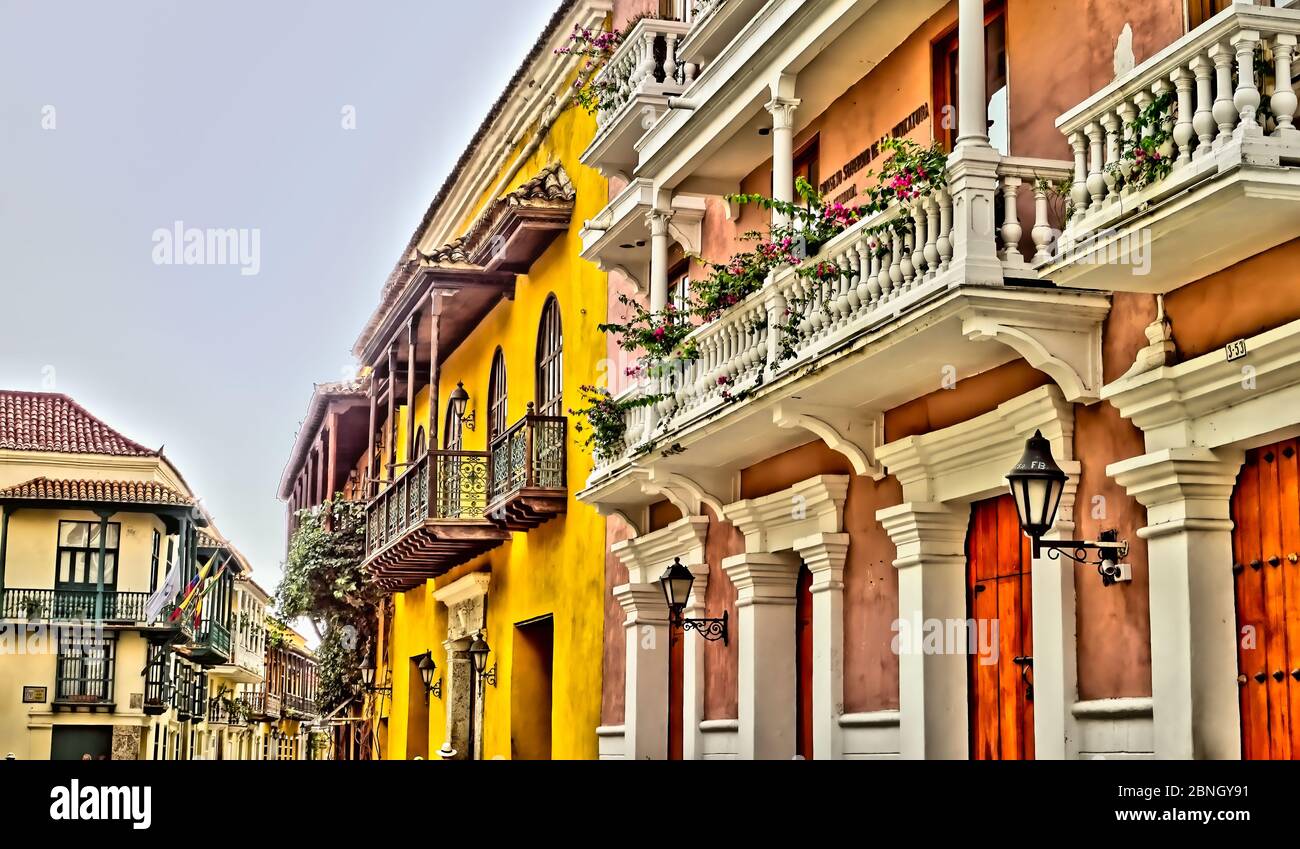 Cartagena, Colombia: Colonial center, HDR Image Stock Photo - Alamy