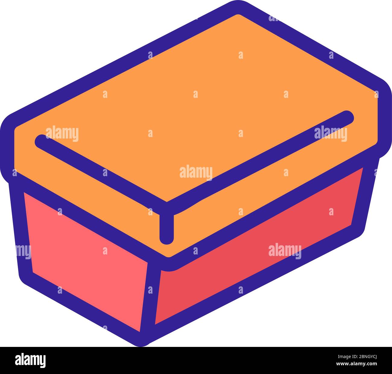 rectangular lunch box icon vector outline illustration Stock Vector ...