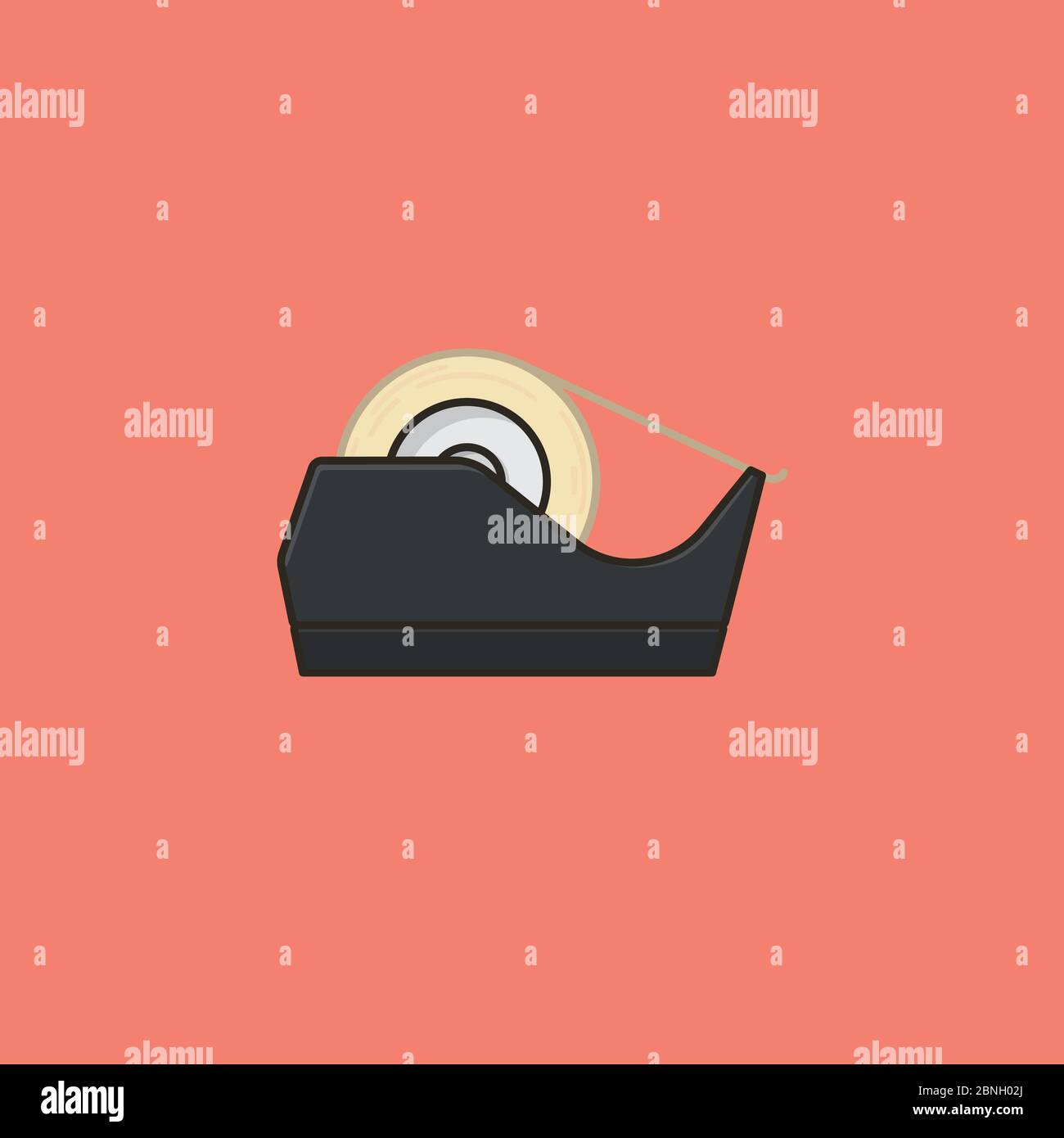 Adhesive tape dispenser vector illustration for cellophane Tape Day on ...