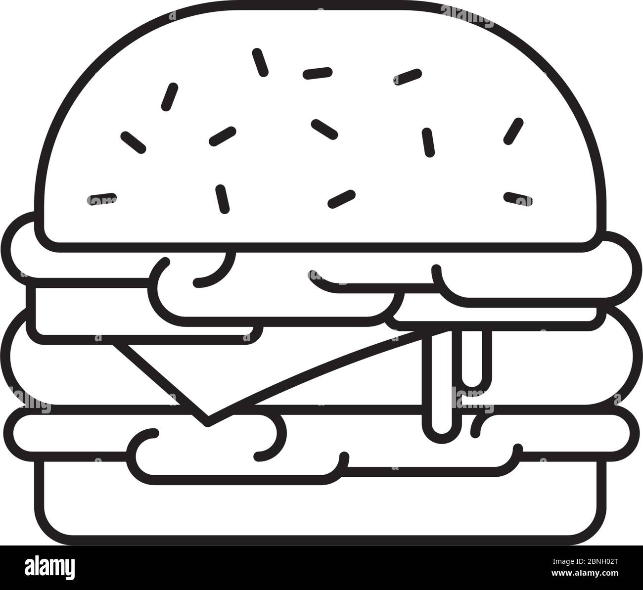 Fast food hamburger line icon vector. Junk food outline symbol Stock ...