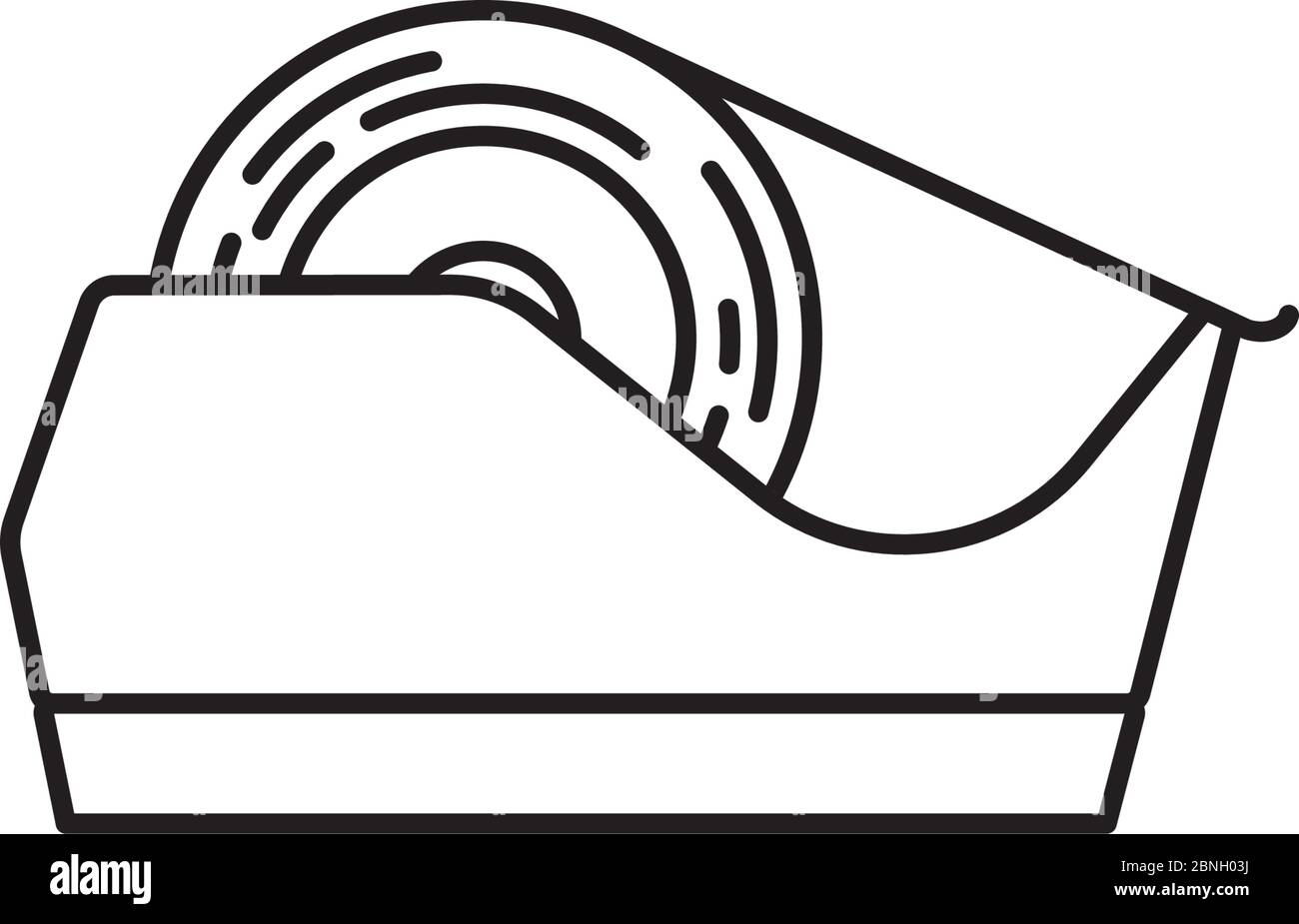 Cellophane tape dispenser vector line icon. Isolated office equipment ...