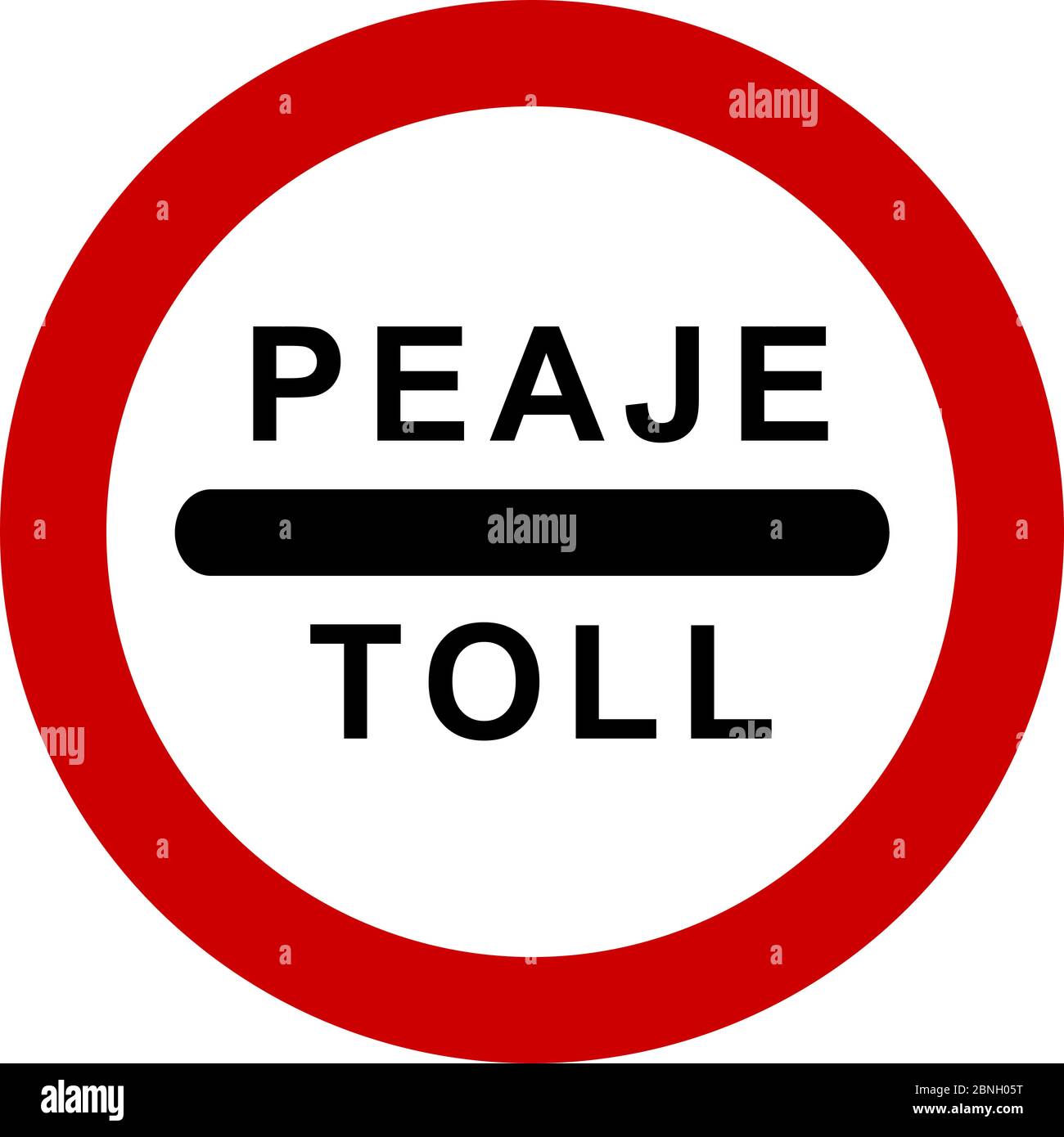 Stop ahead pay toll sign Stock Photo - Alamy