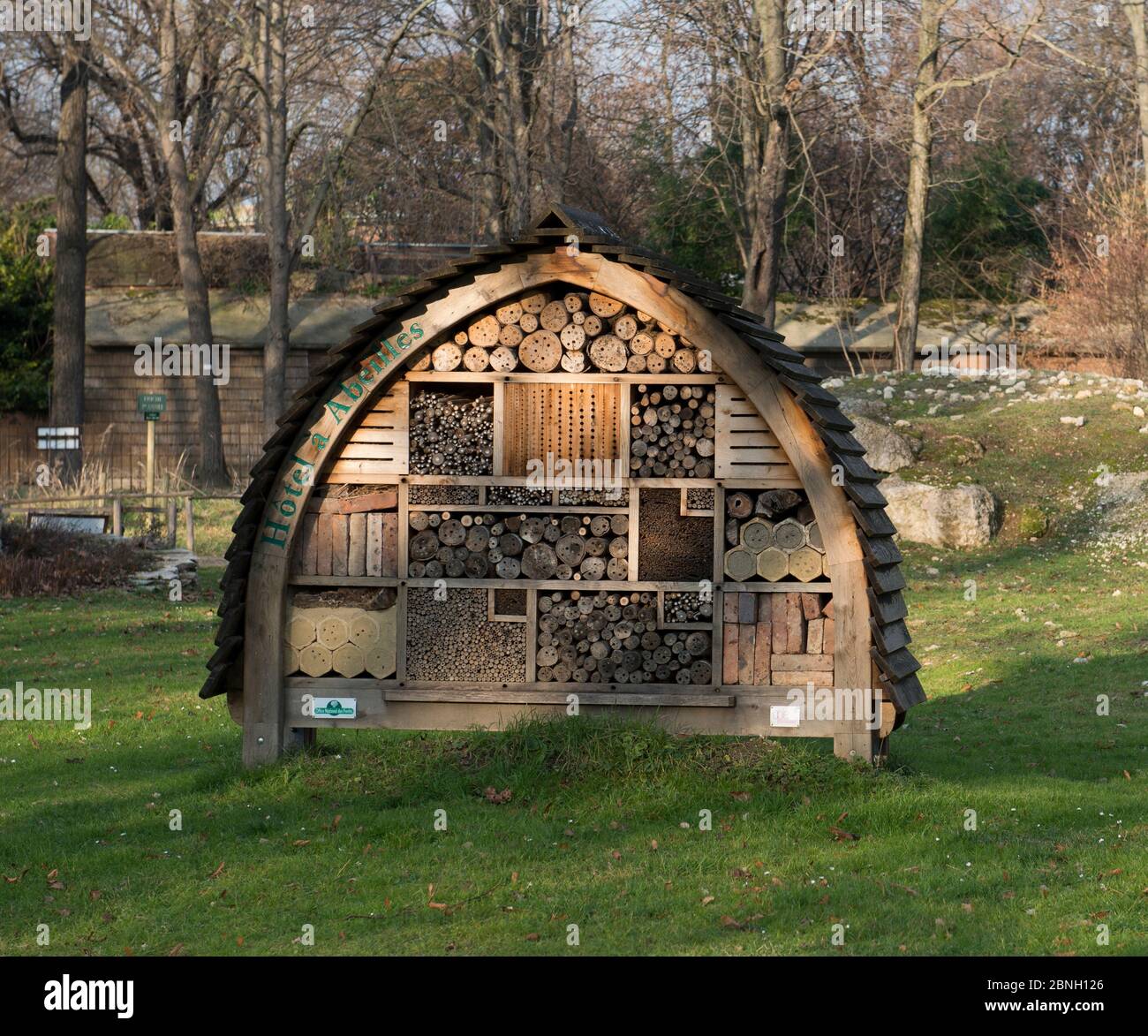 Large insect house / bug hotel in garden, Paris Stock Photo - Alamy