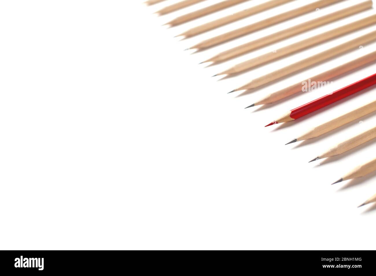 Neatly sharpened wood pencils lie in row with each other Stock Photo ...