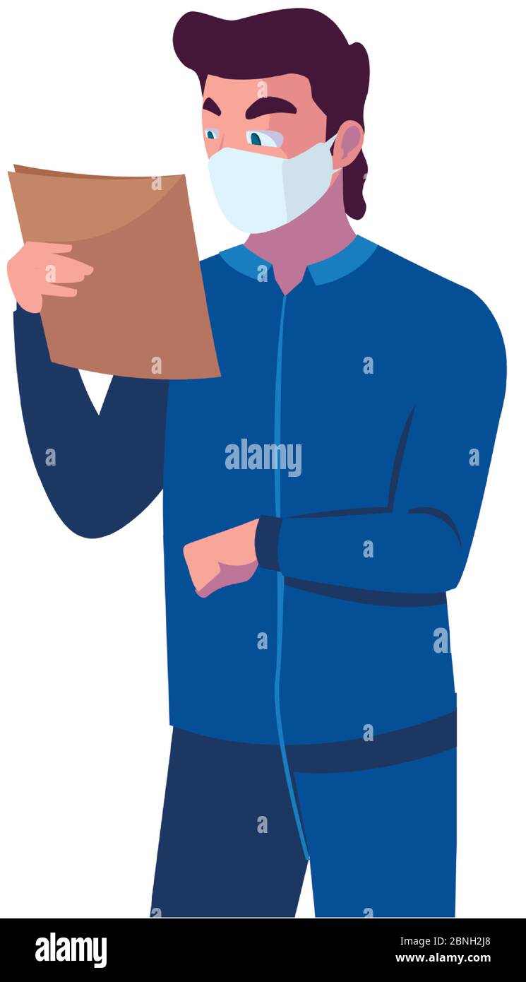 Industry operator wearing face mask at work vector illustration design ...