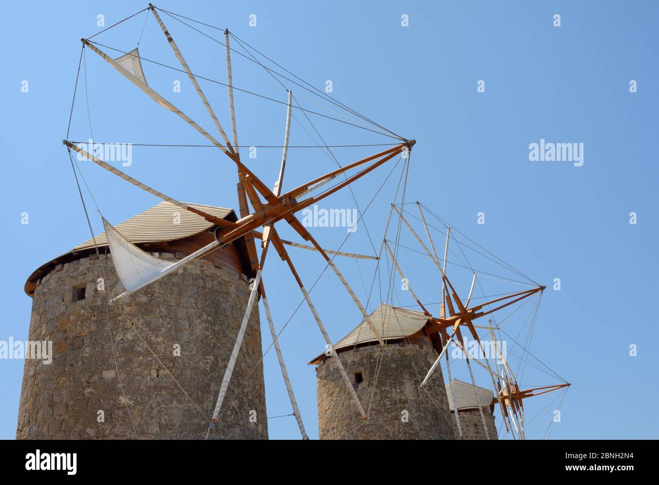 Restored windmills of the Monastery of St. John the Theologian, Chora ...