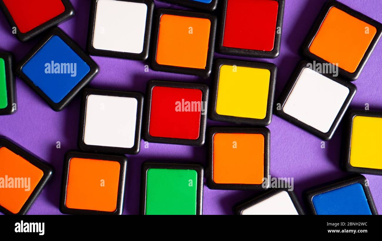 Scattered colorful squares as background. Backdrop for smart and ...