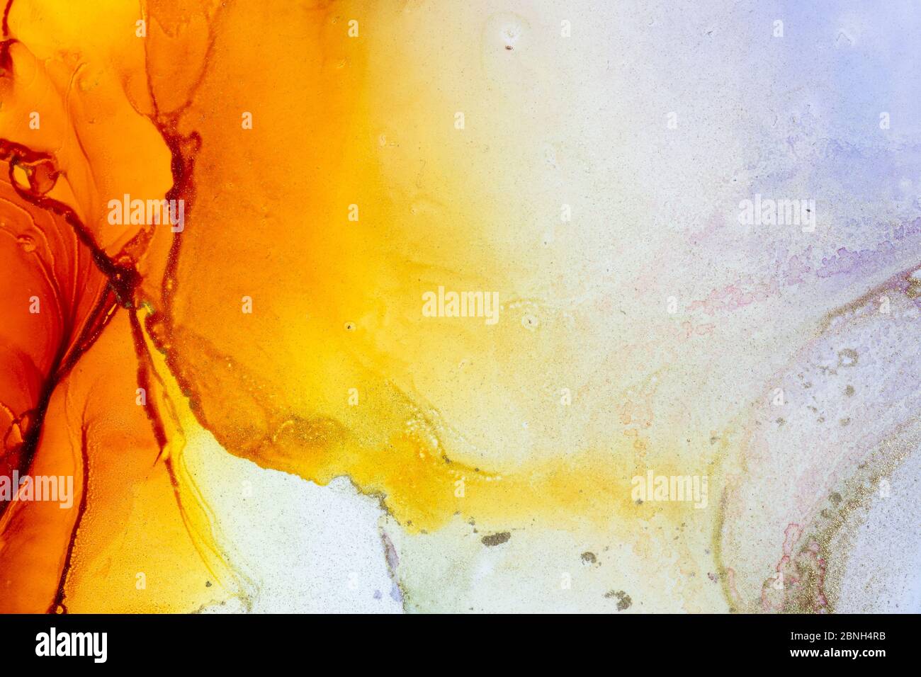 Fresh orange Background. Alcohol inks painting on canvas. Modern art ...