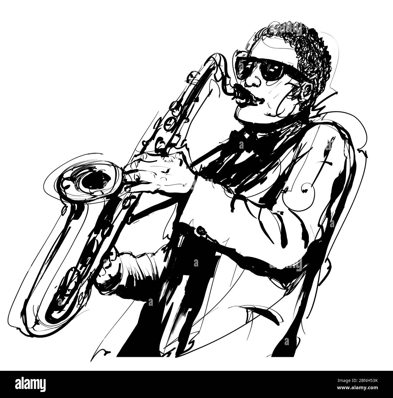 Male sax player Stock Vector Images - Alamy