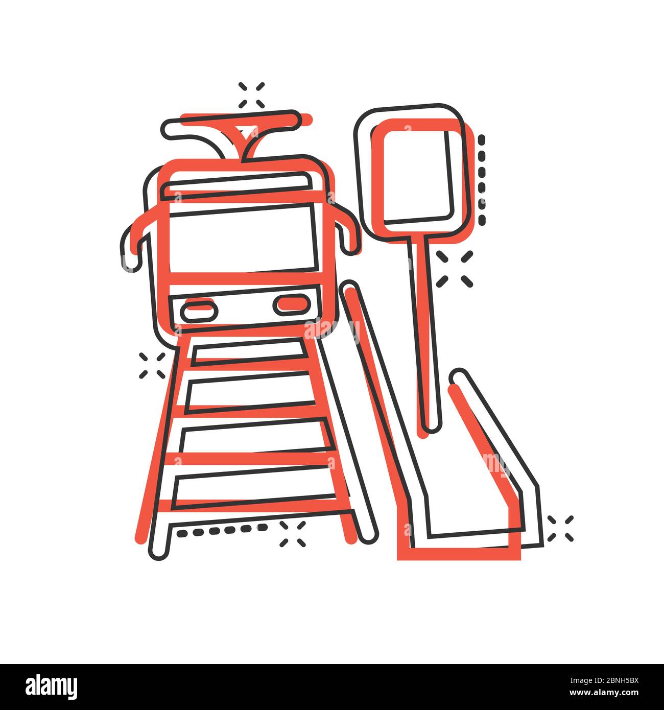 Metro station icon in comic style. Train subway cartoon vector ...