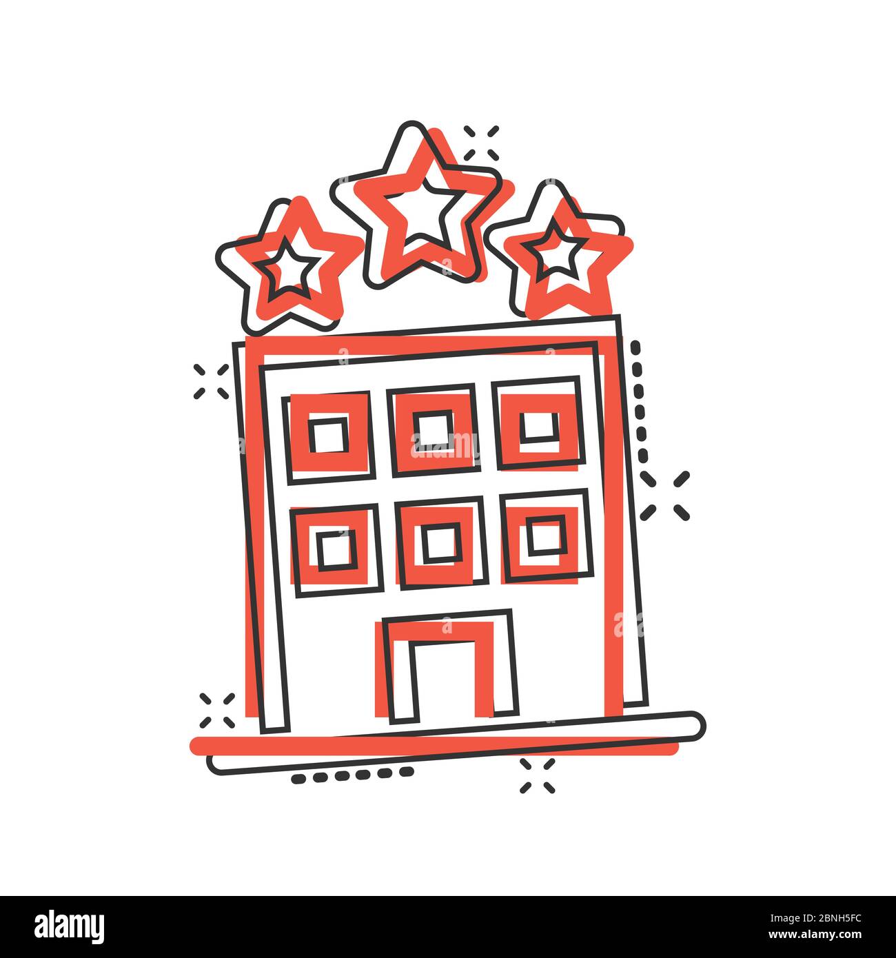 Building icon in comic style. Town skyscraper apartment cartoon vector ...